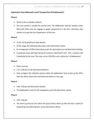 CASE STUDY ON DABBAWALA SYSTEM OF MUMBAI | DOCX