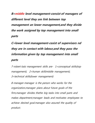 management basics(important notes) | PDF