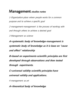 management basics(important notes) | PDF