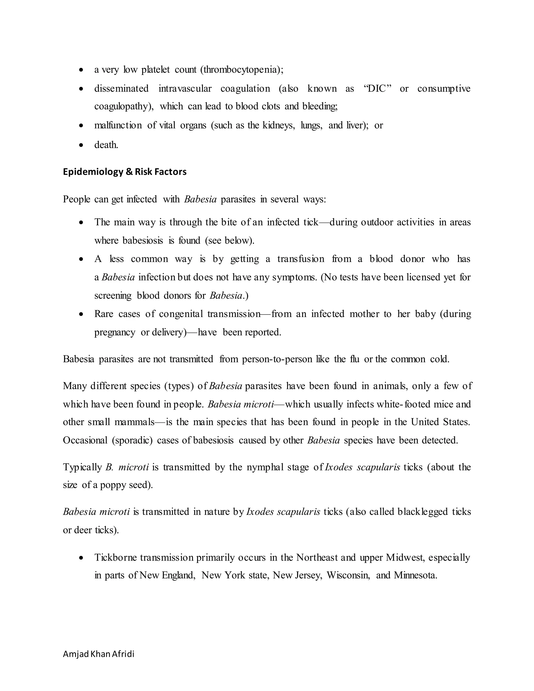 Babesiosis | DOCX