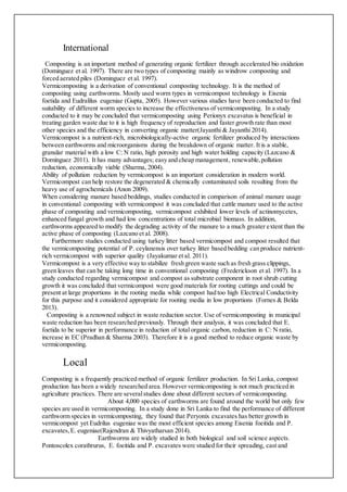 Vermicomposting effectiveness in domestic organic | PDF