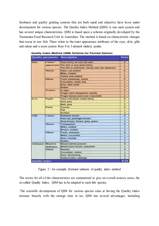 METHODS OF QUALITY ASSESSMENT OF FISH | DOCX | Pet Supplies | Pets
