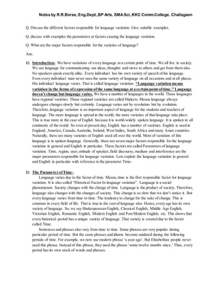 Language and its varieties | DOCX