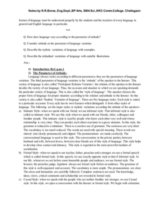 Language and its varieties | DOCX