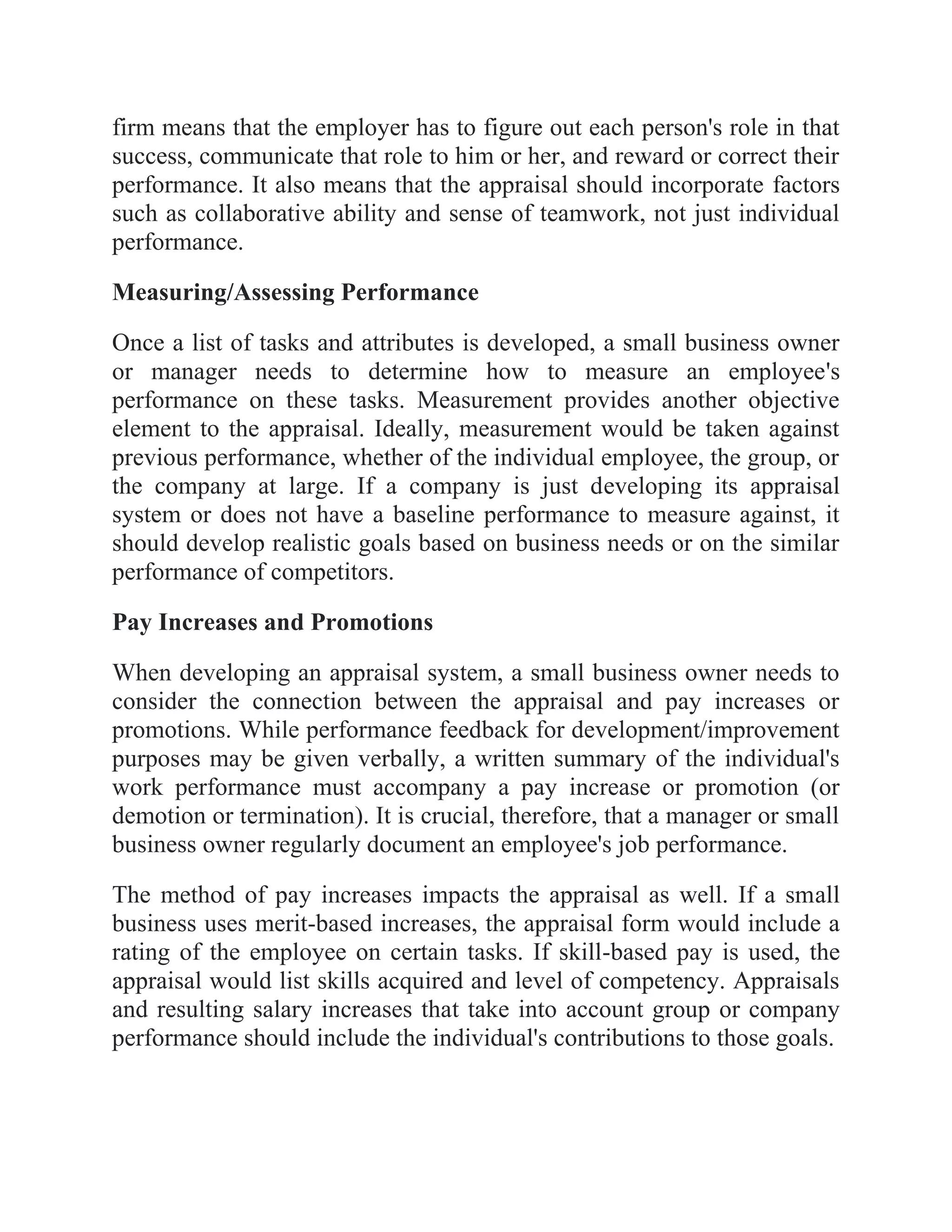 PERFORMANCE APPRAISAL AND ASSESSMENT | PDF