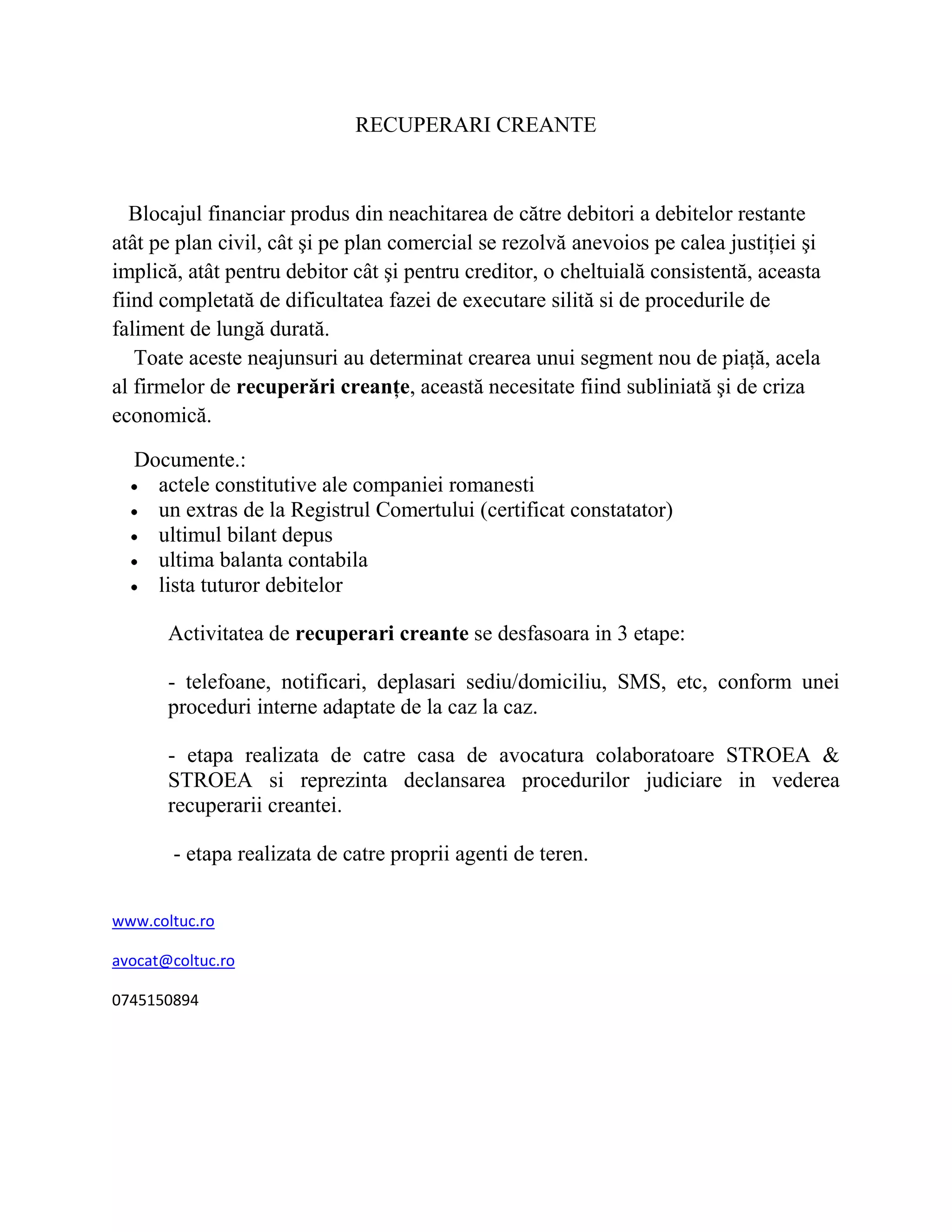 RECUPERARI CREANTE | DOCX