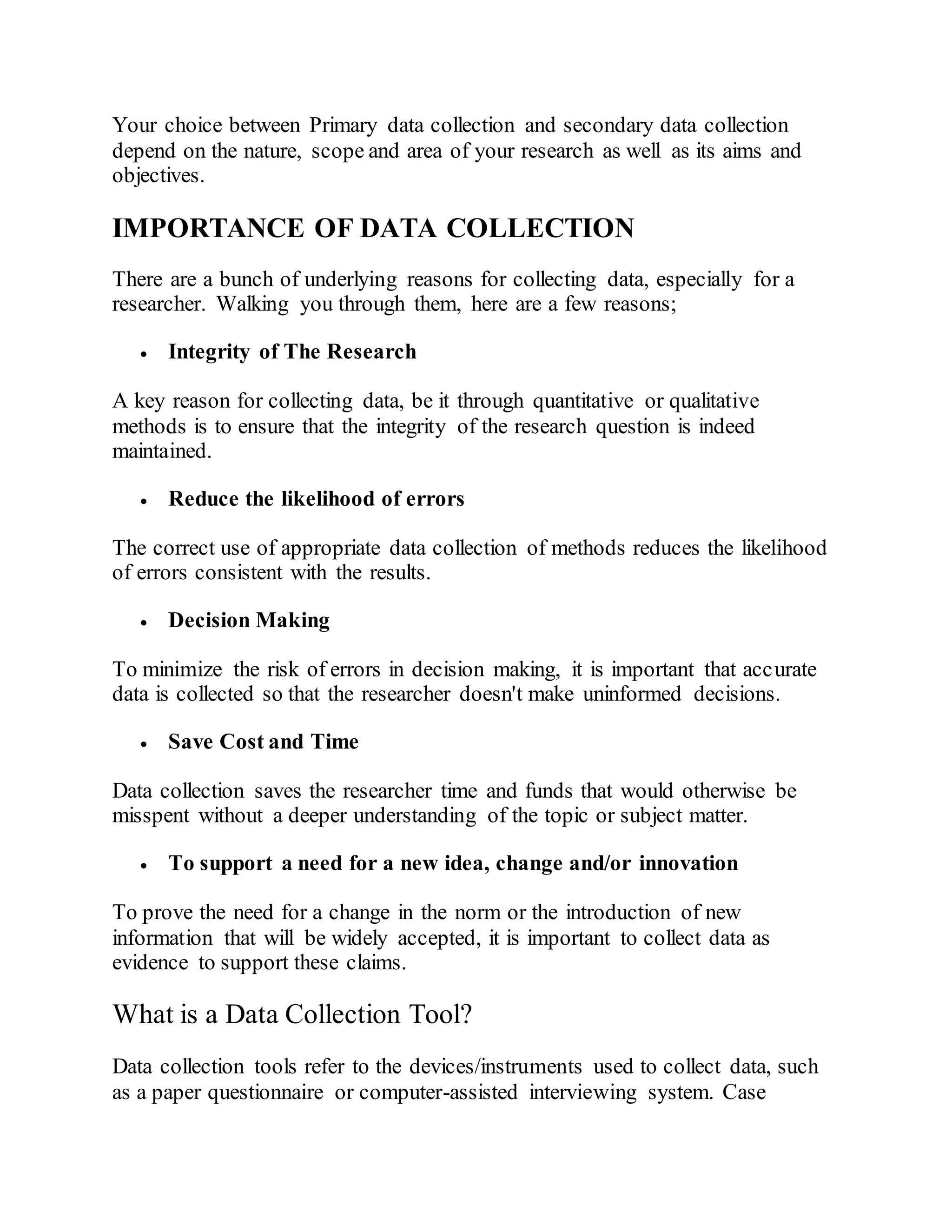 TYPES OF DATA COLLECTION | PDF