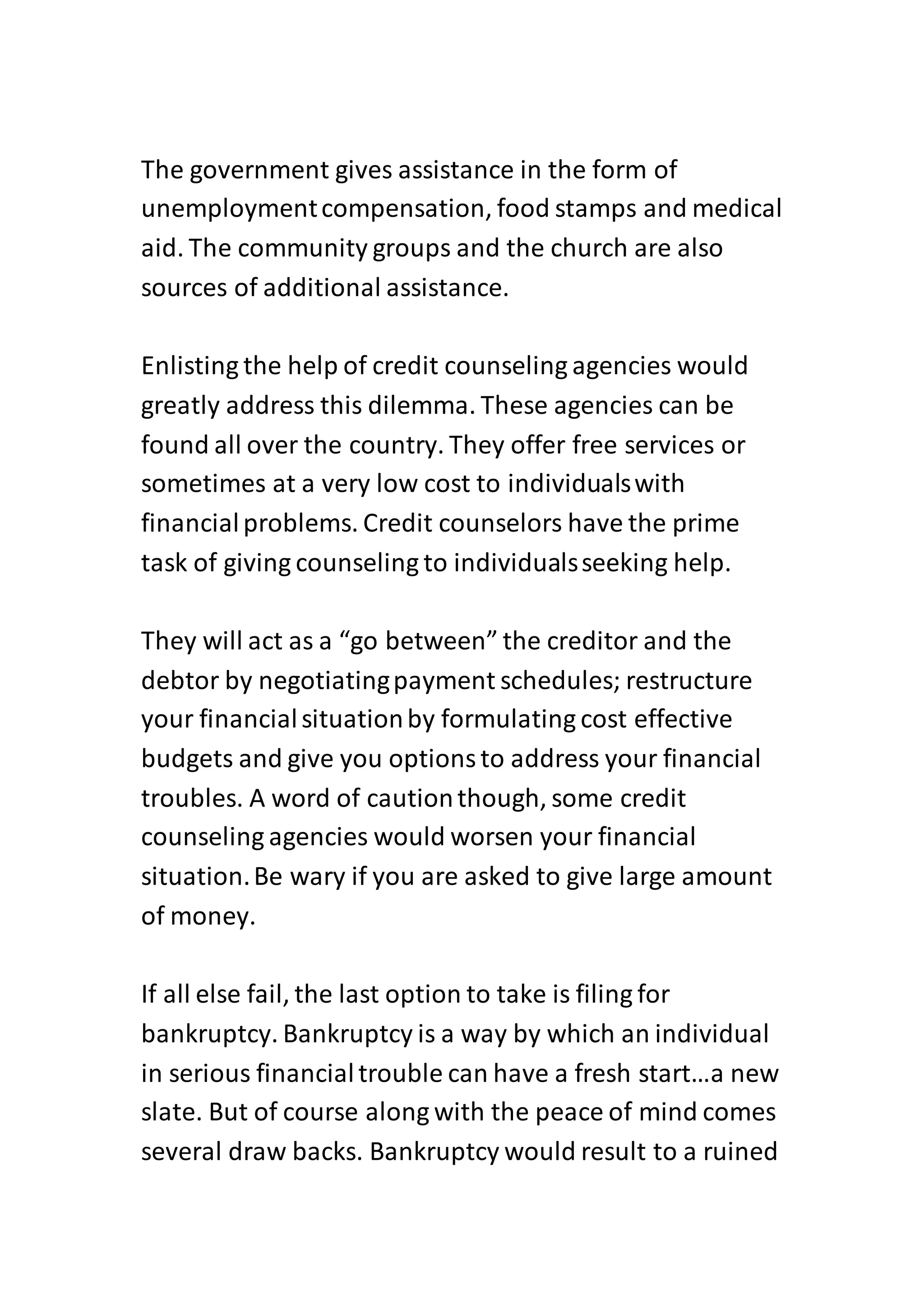 Regaining Financial Health | PDF