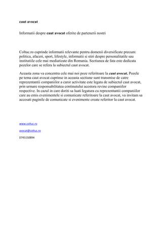 caut avocat | PDF