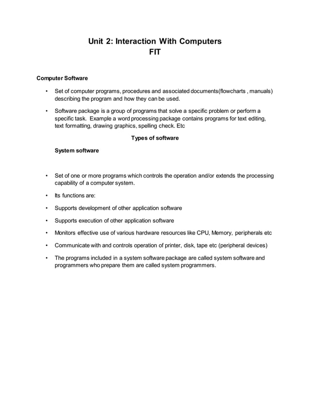 Interaction With Computers FIT | PDF