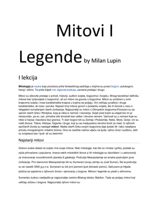 Knjiga Mitova I legendi Br.1 | PDF