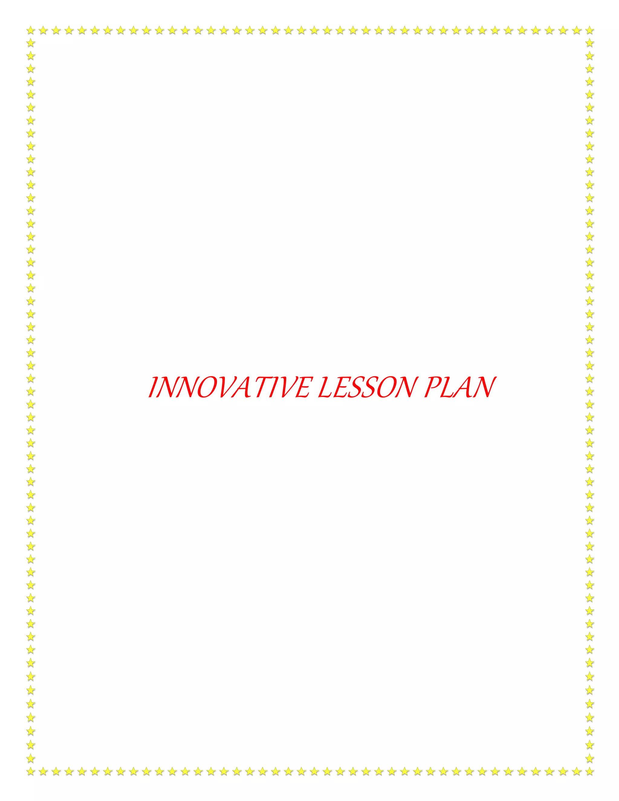 INNOVATIVE LESSON PLAN | DOCX