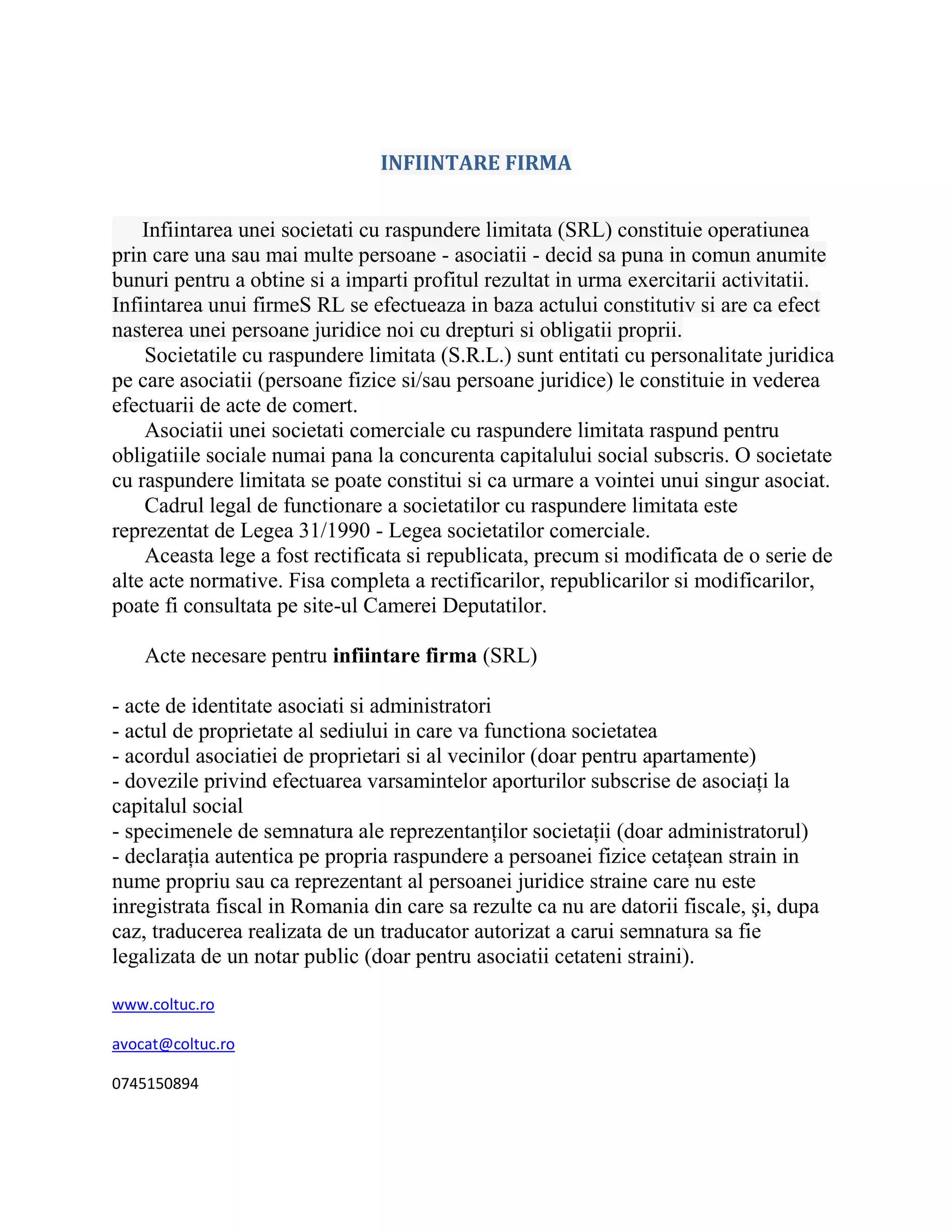 INFIINTARE FIRMA | PDF