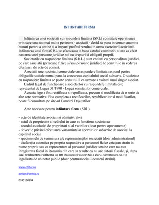 INFIINTARE FIRMA | PDF