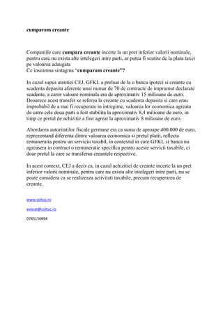 cumparam creante | DOCX