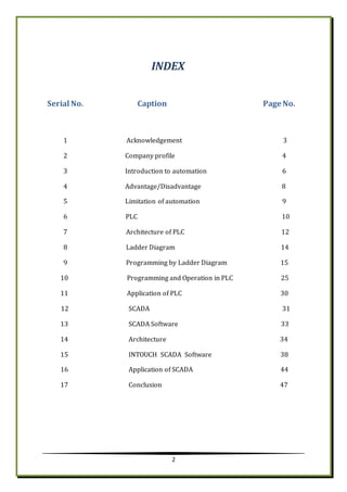 Training Report on PLC SCADA and AUTOMATION | DOCX