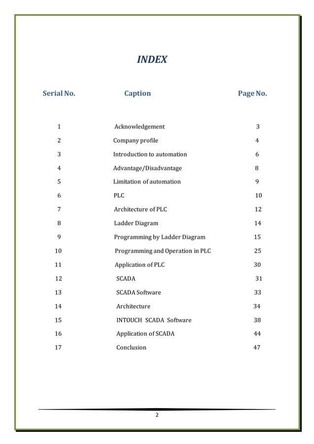 Training Report on PLC SCADA and AUTOMATION | DOCX