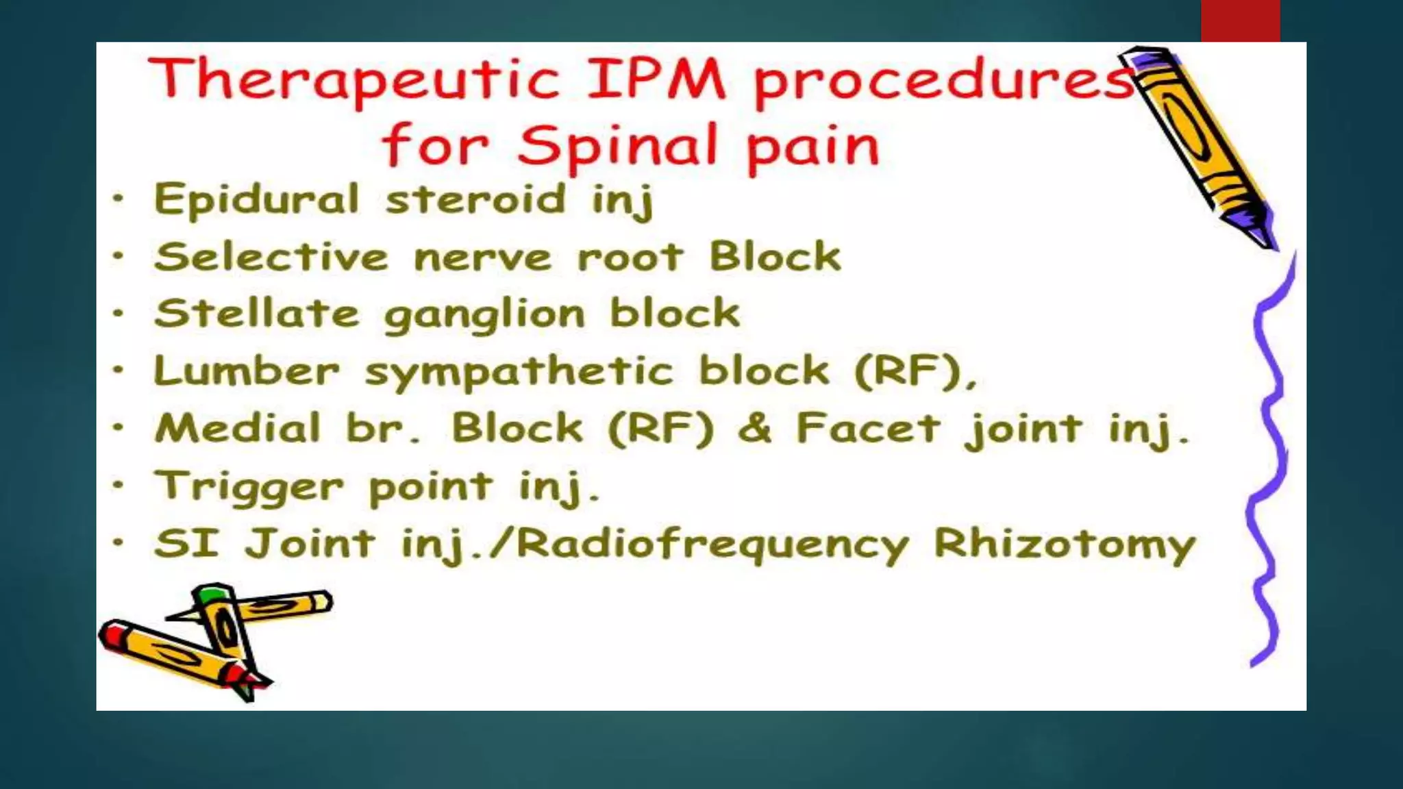interventional procedures for back pain | PPTX