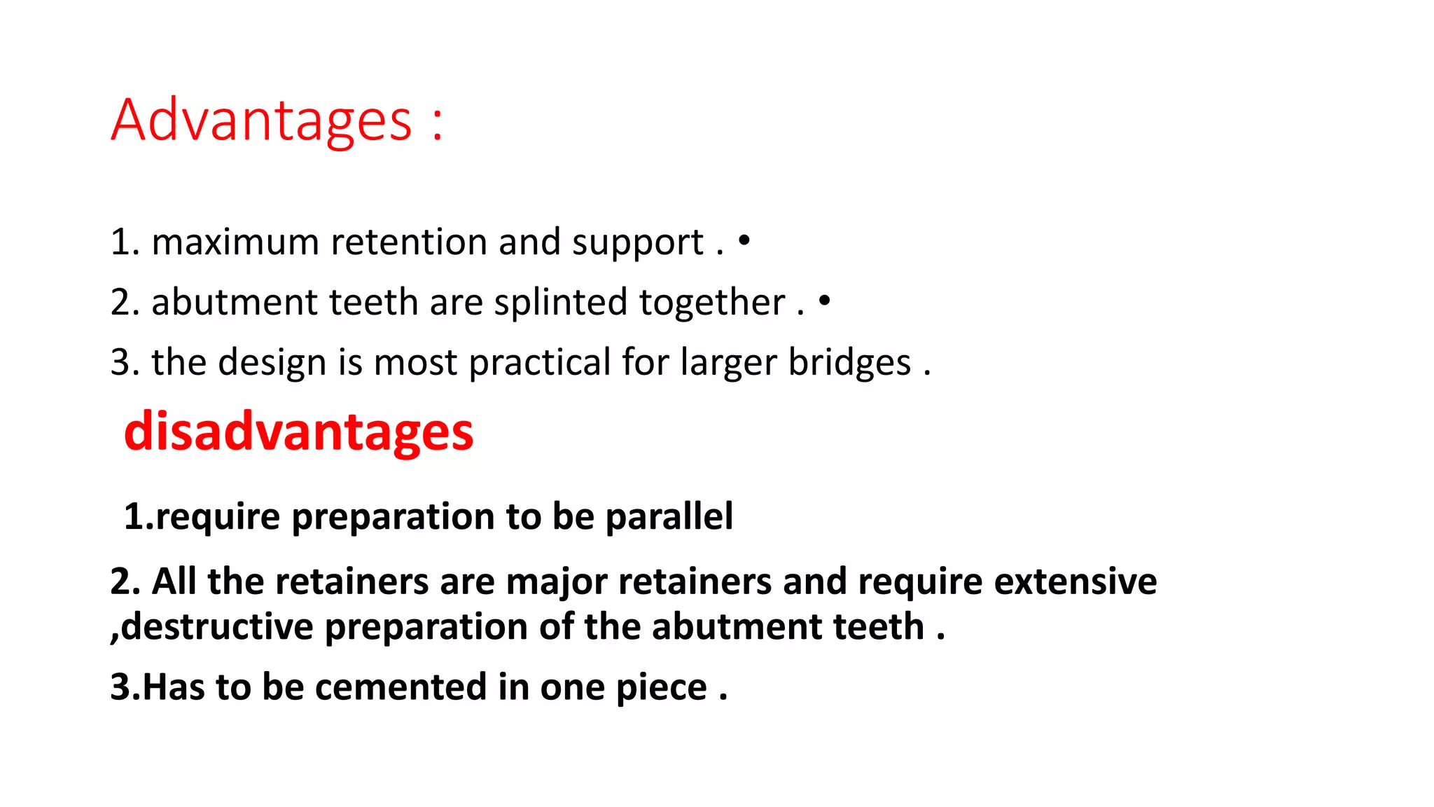 different designs of dental bridges | PPTX