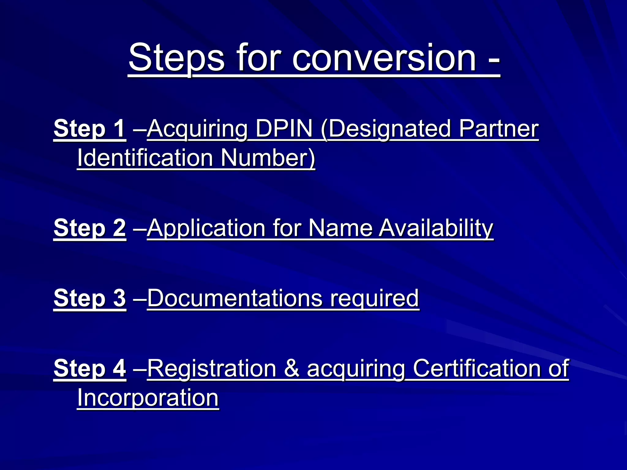 Conversion of Partnership into LLP | PPT
