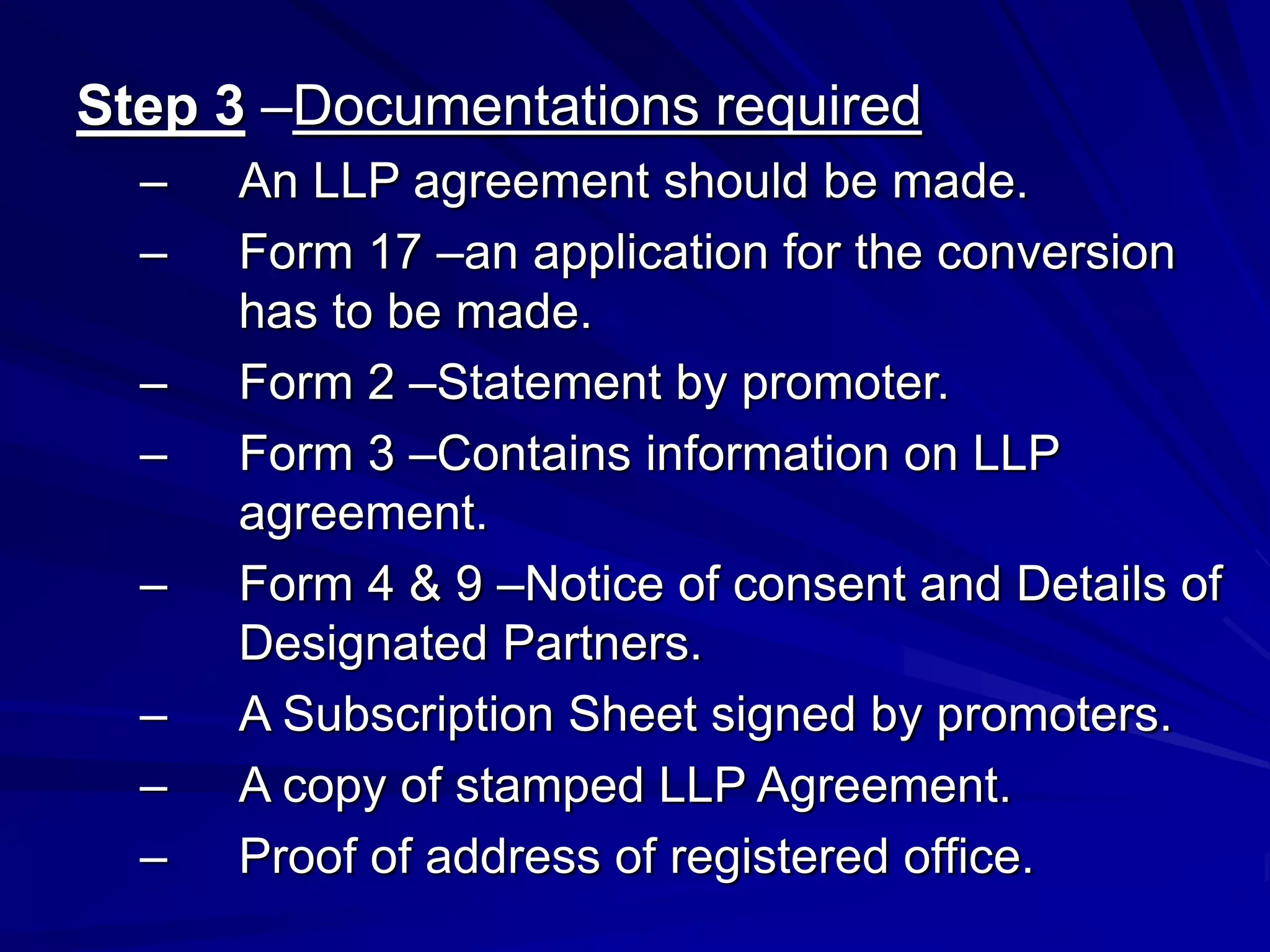Conversion of Partnership into LLP | PPT