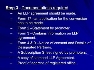 Conversion of Partnership into LLP | PPT