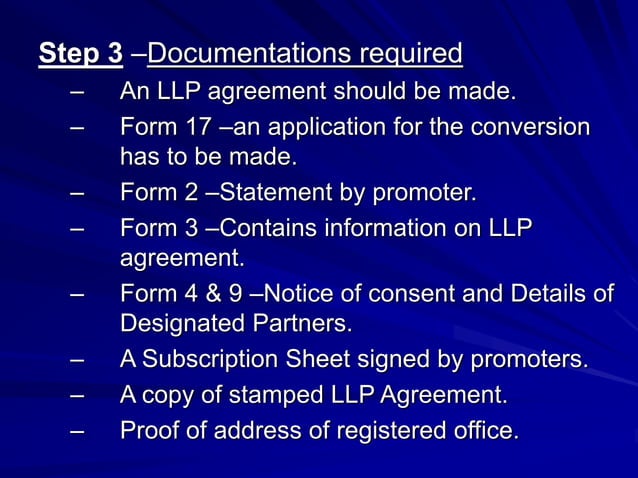 Conversion of Partnership into LLP | PPT