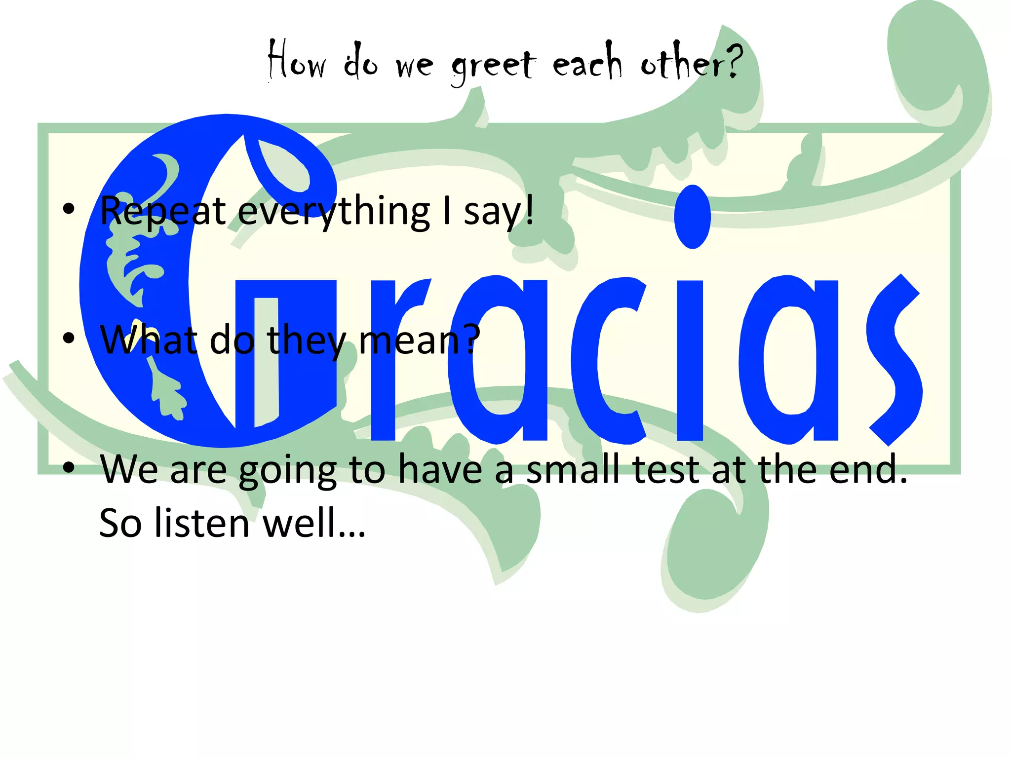 Spanish Greetings | PPTX