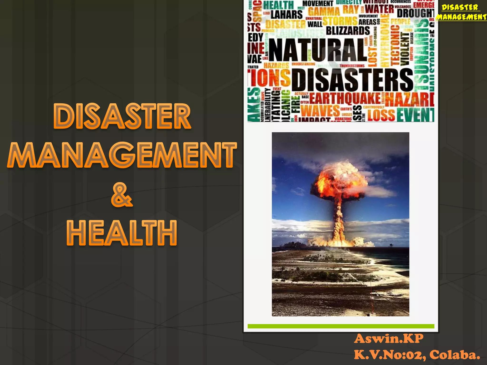 Disaster Management and Health | PPTX