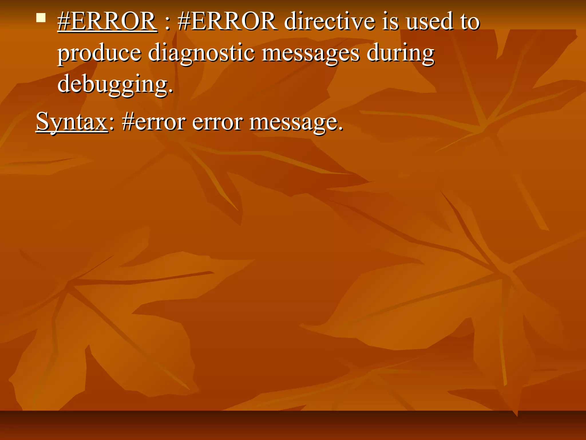 pre processor directives in C | PPT