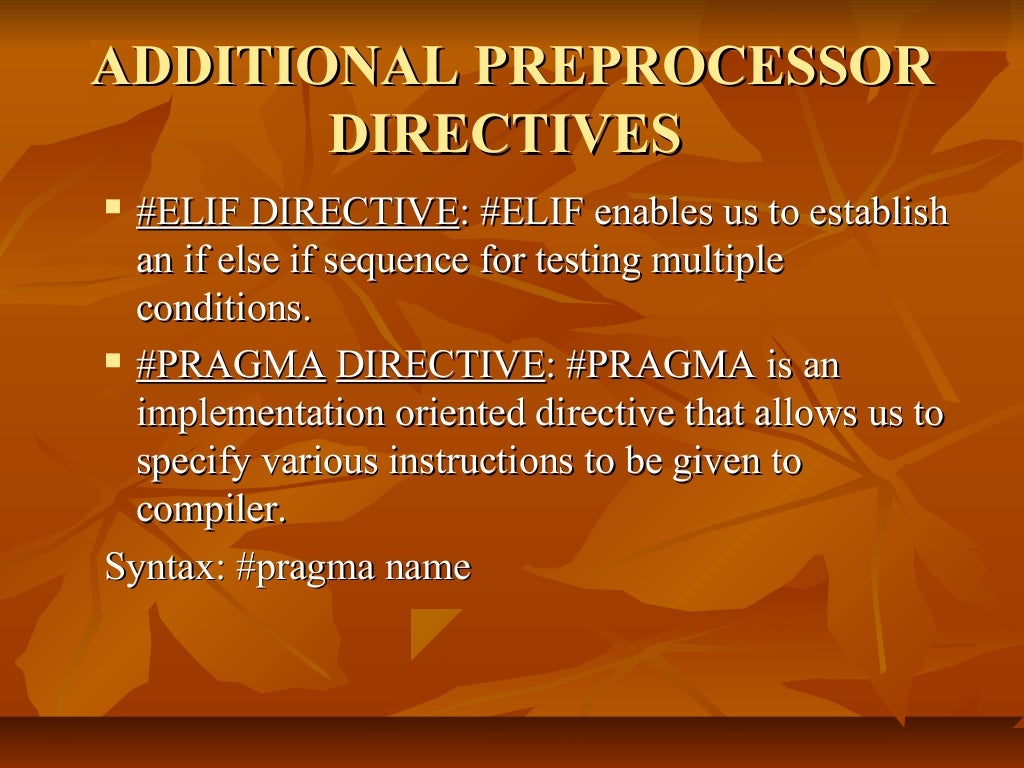 pre processor directives in C