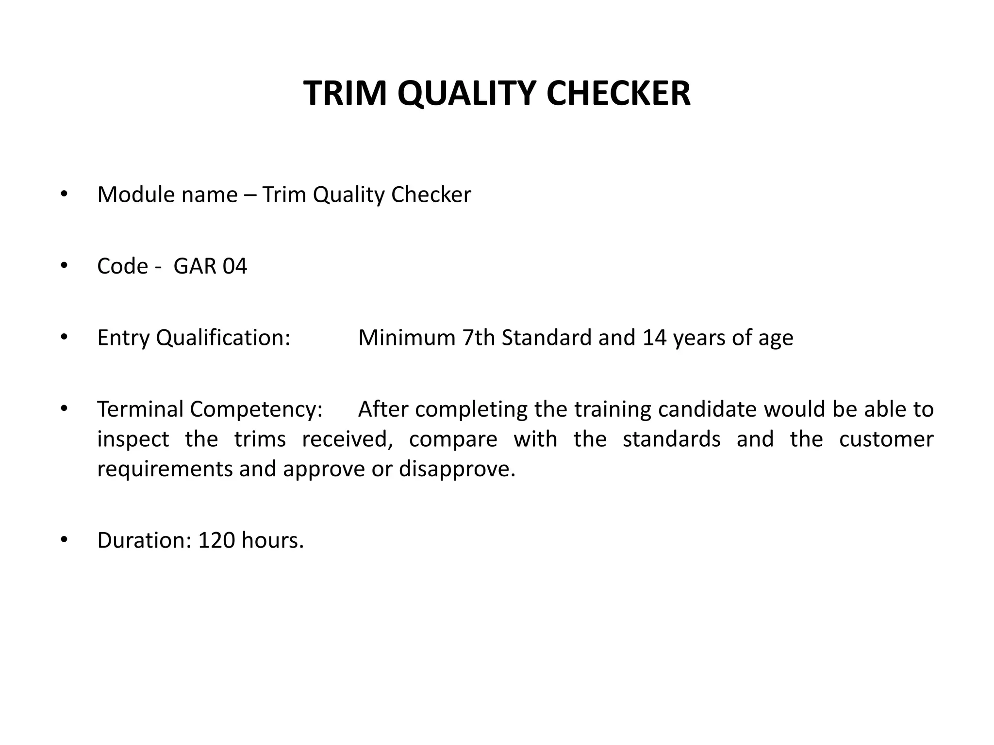 trims and accesories quality processes | PPTX