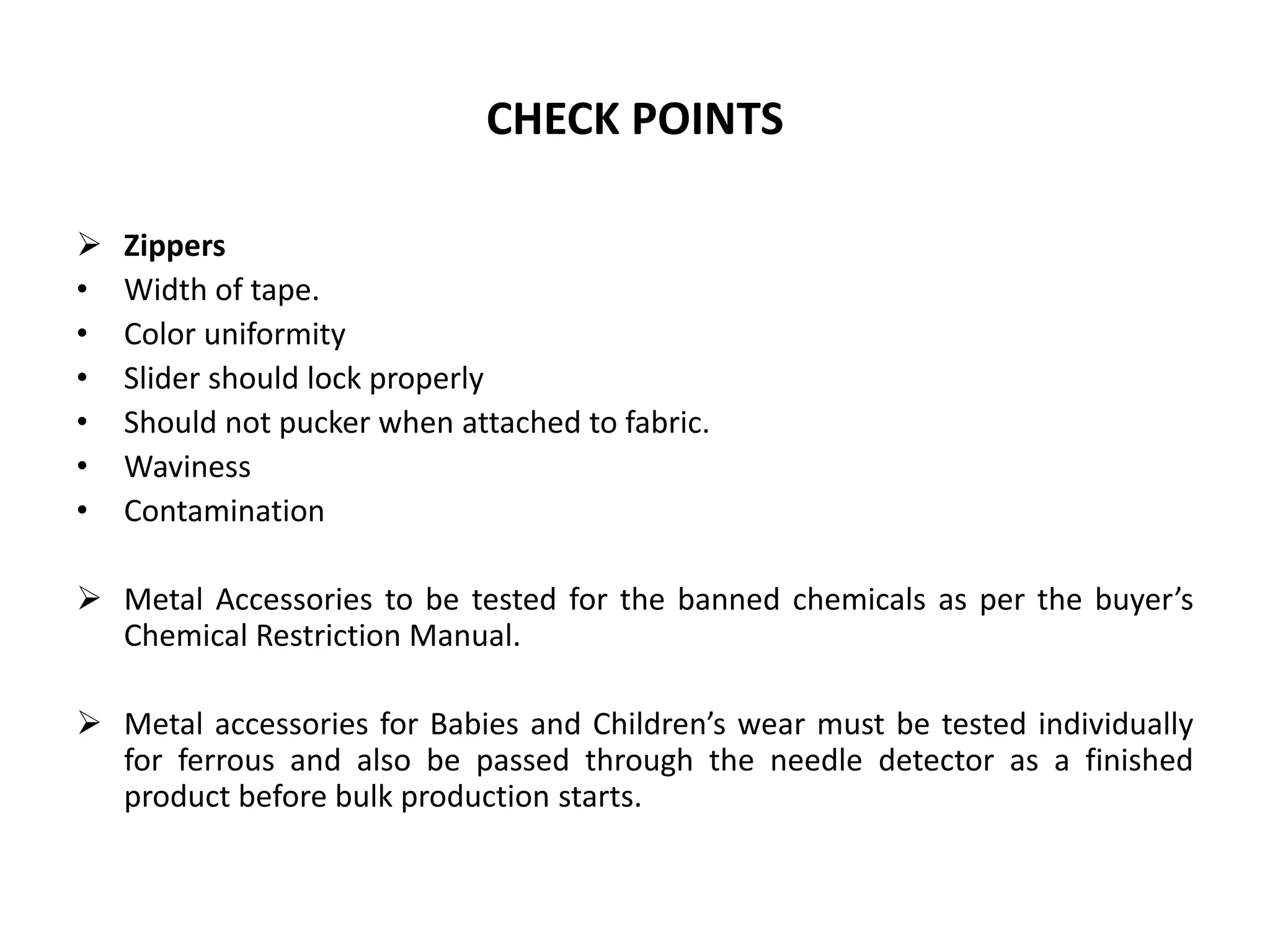 trims and accesories quality processes | PPTX