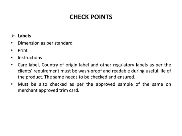 trims and accesories quality processes | PPTX