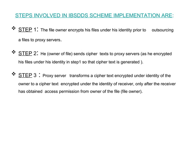 Identity Based Secure Distributed Data Storage Schemes Ppt