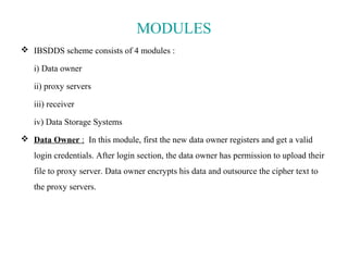 Identity based secure distributed data storage schemes | PPT