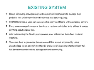 Identity based secure distributed data storage schemes | PPT