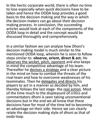 LEADER BY INSTINCT- MAHENDRA SINGH DHONI- ORGANIZATIONAL BEHAVIOUR | PPTX