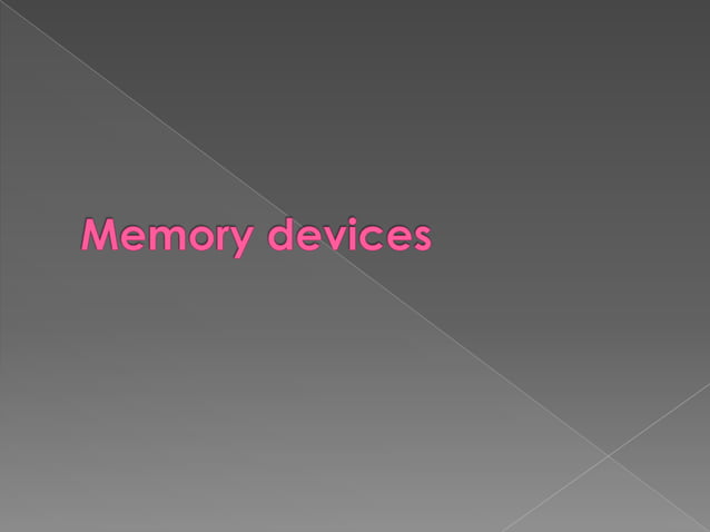Memory Devices | PPT
