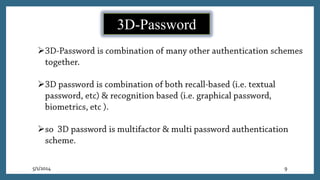3D Password | PPTX | 3-D Graphics | Computer Software and Applications