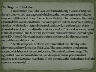 Toba Lake Tourism | PPT
