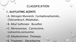 Classification of anti cancer agents | PPTX