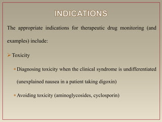 Indications for therapeutic drug monitoring | PPTX