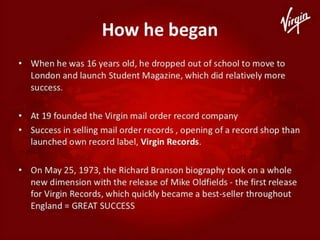 RICHARD BRANSON VIRGIN MOBILE LIFE QUOTES COMPANIES AND FUTURE PLANS | PPTX