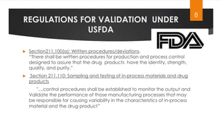 regulatory requirement for validation in pharma industry | PPTX