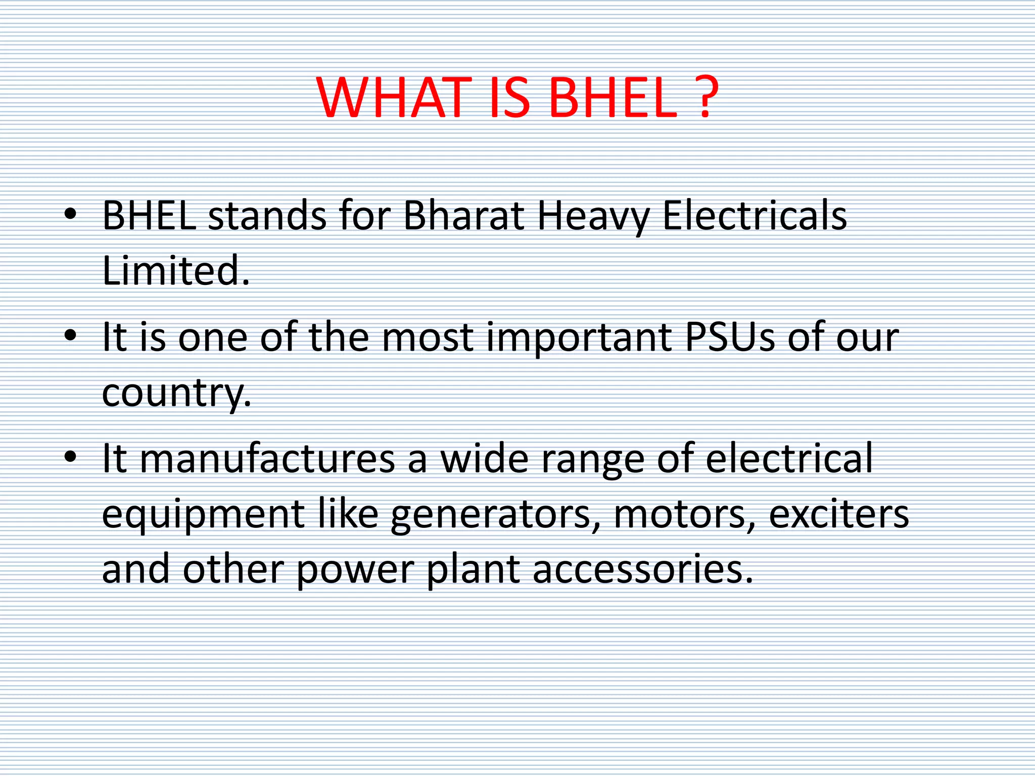 Training at BHEL Haridwar | PPTX