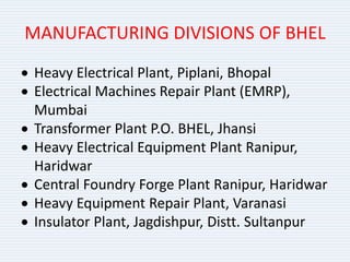 Training at BHEL Haridwar | PPTX