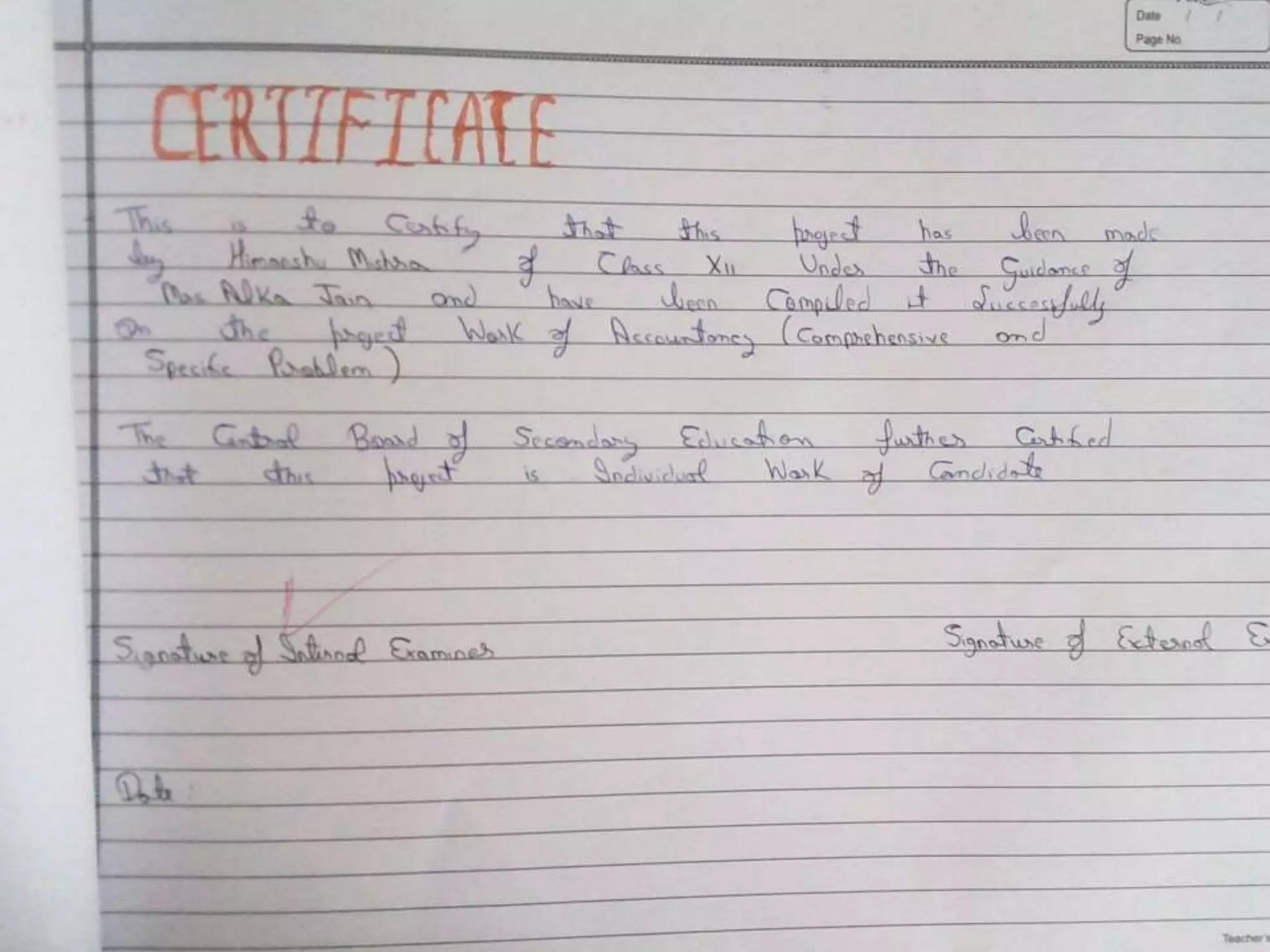 Accountancy 12th class project work(Both Comprehensive and specific) | PPTX