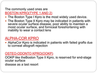 KERATOPROSTHESIS | PPTX