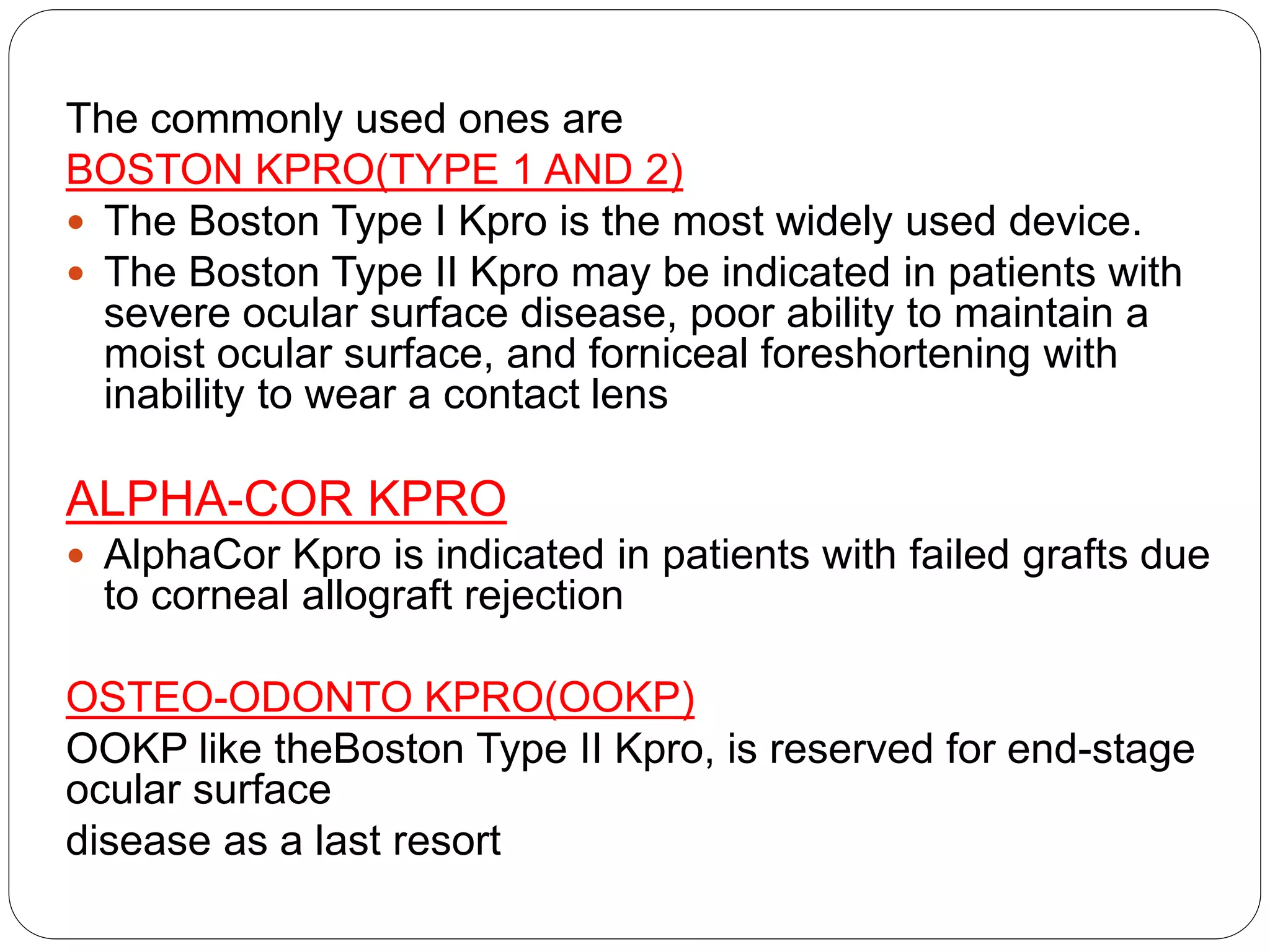 keratoprosthesis | PPTX